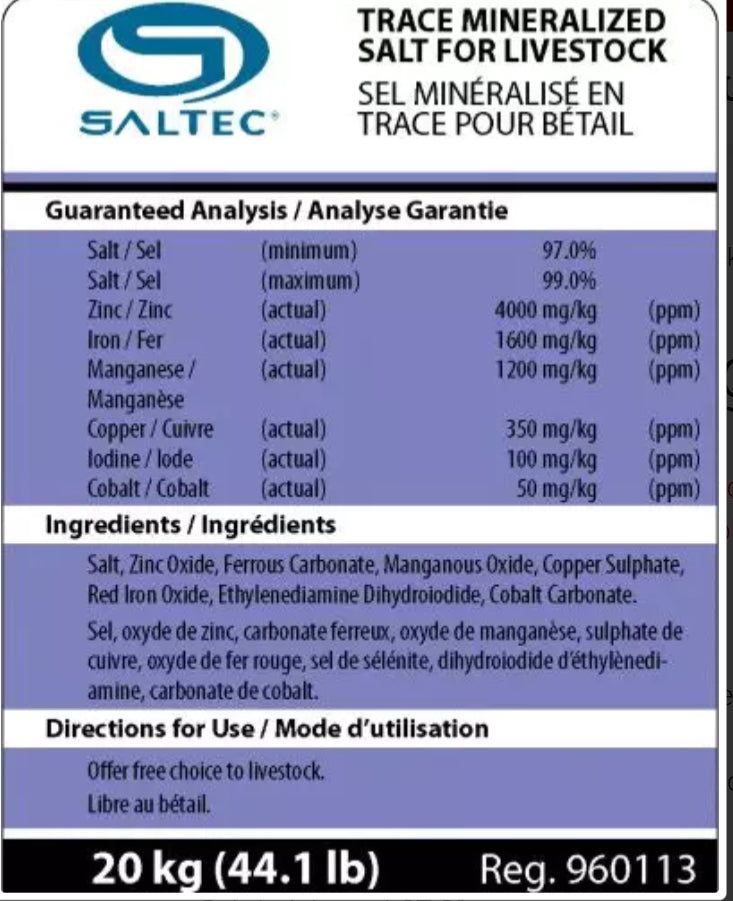 Saltec Trace Mineral Salt Block 20kg - Purple Label | Horse & Hound ...